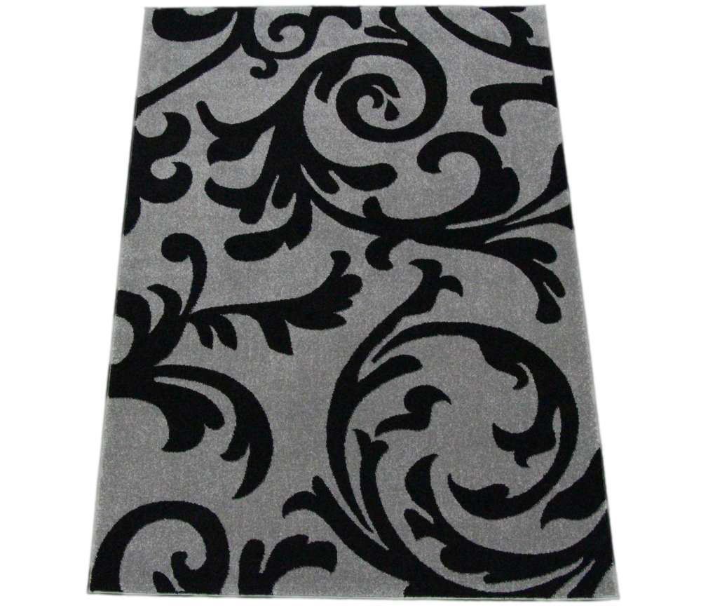 Floral Vine Patterned Gray Rug Chicago