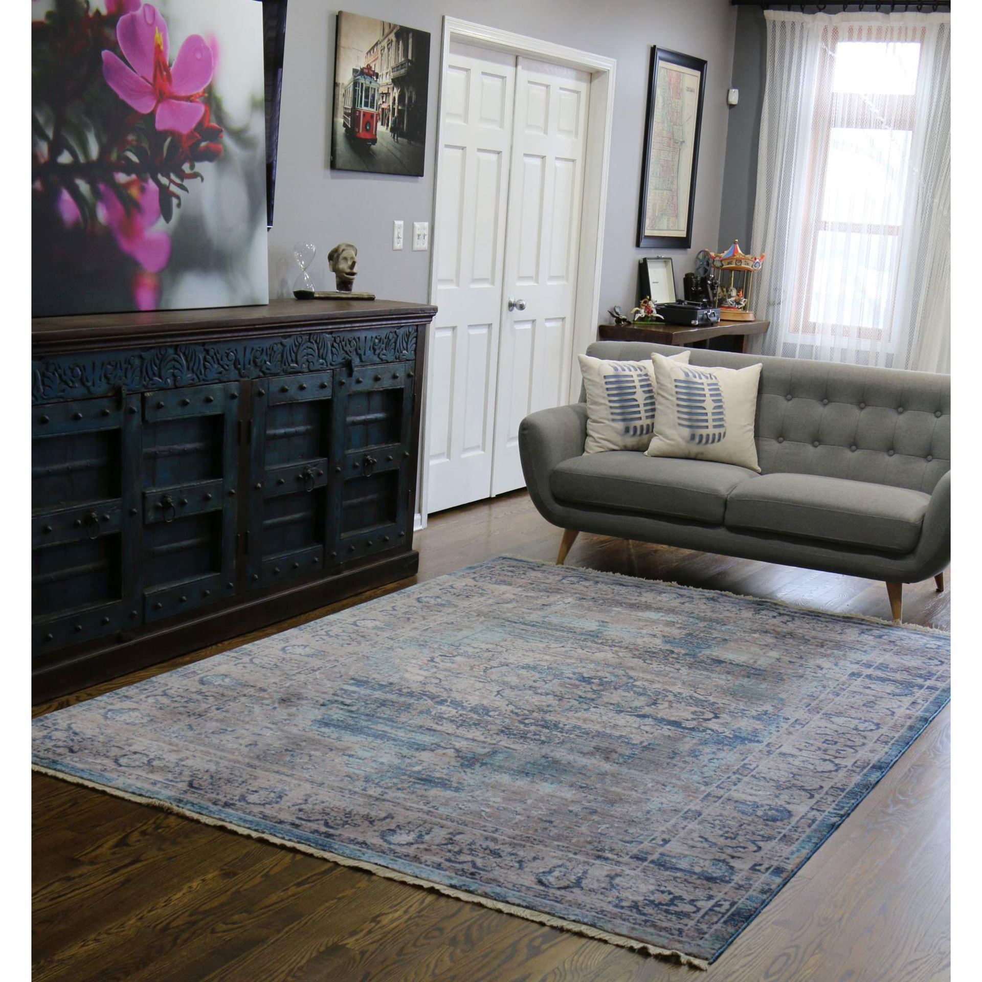 Picasso Soft Blue Distressed Rug - Vintage Persian Oriental rugs | by ...