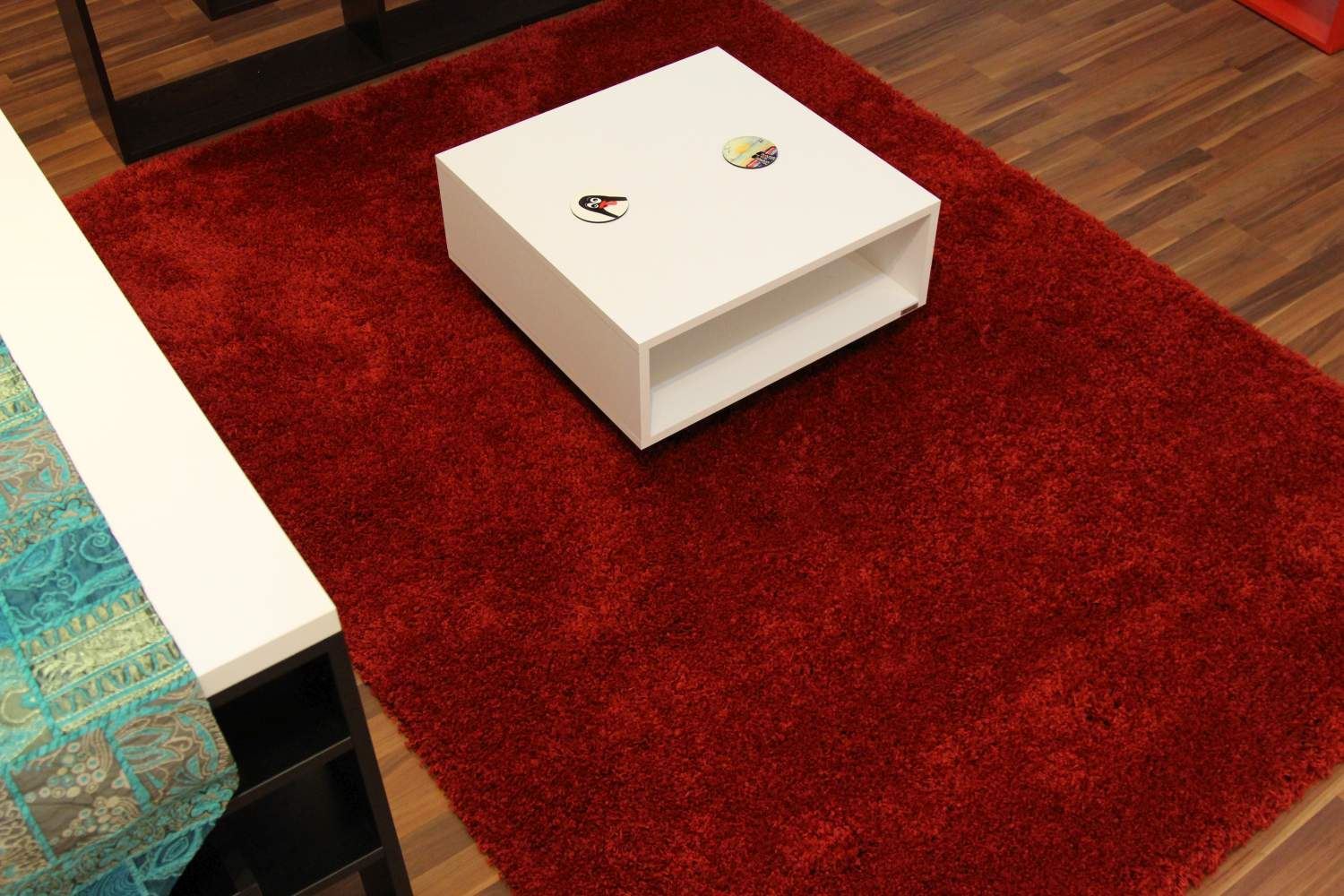 Shag Rug Solid Red - Plush Fluffy Soft Shaggy