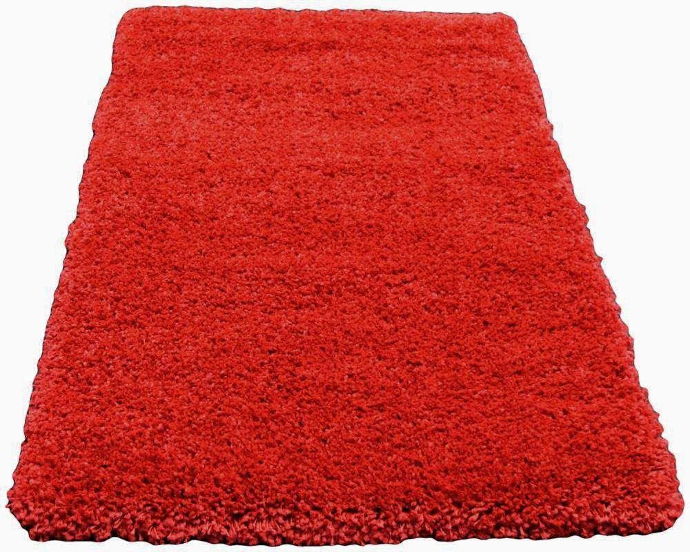 Shag Rug Solid Red - Plush Fluffy Soft Shaggy