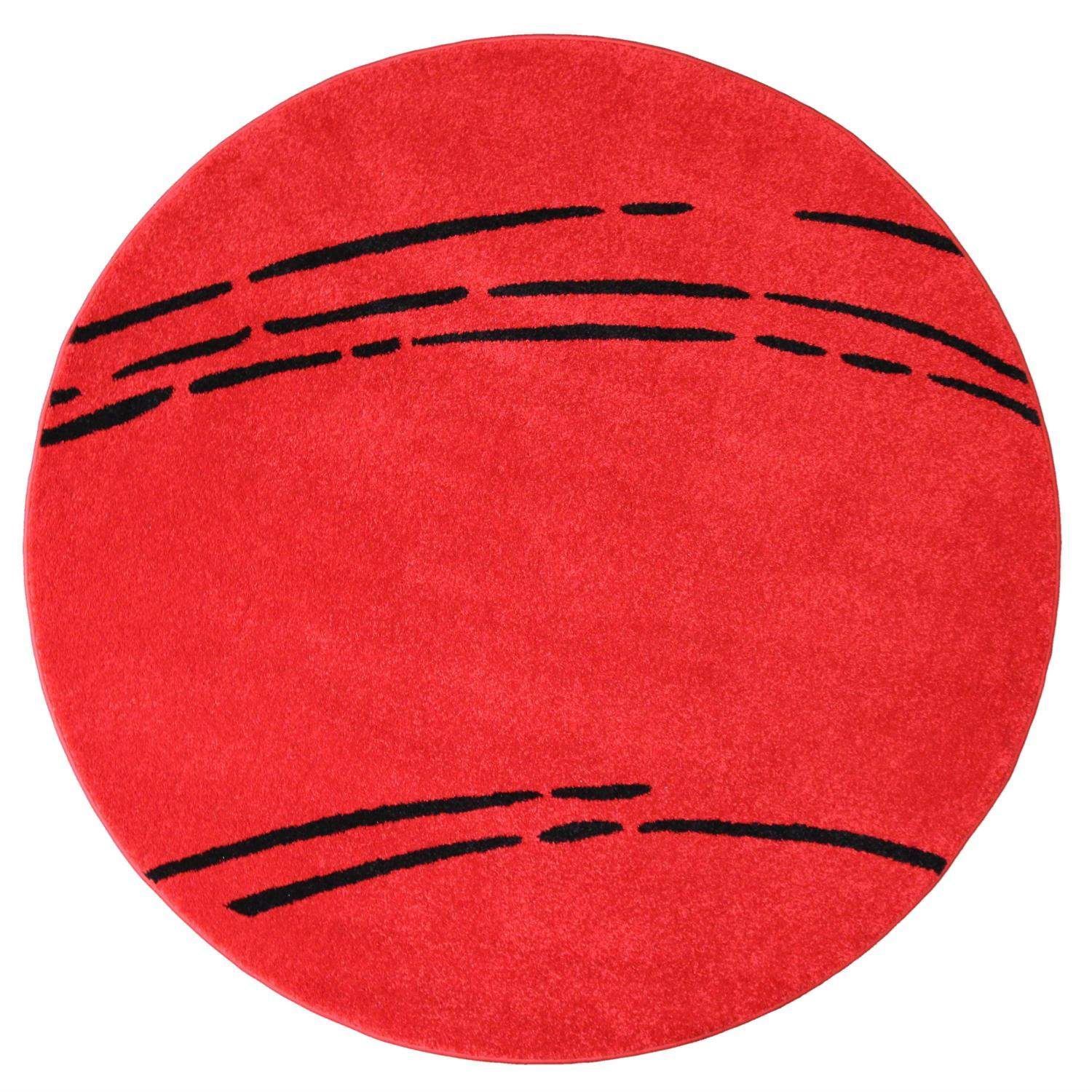 Solid red rug with black lines | Red Rugs by Cozy Rugs, Chicago
