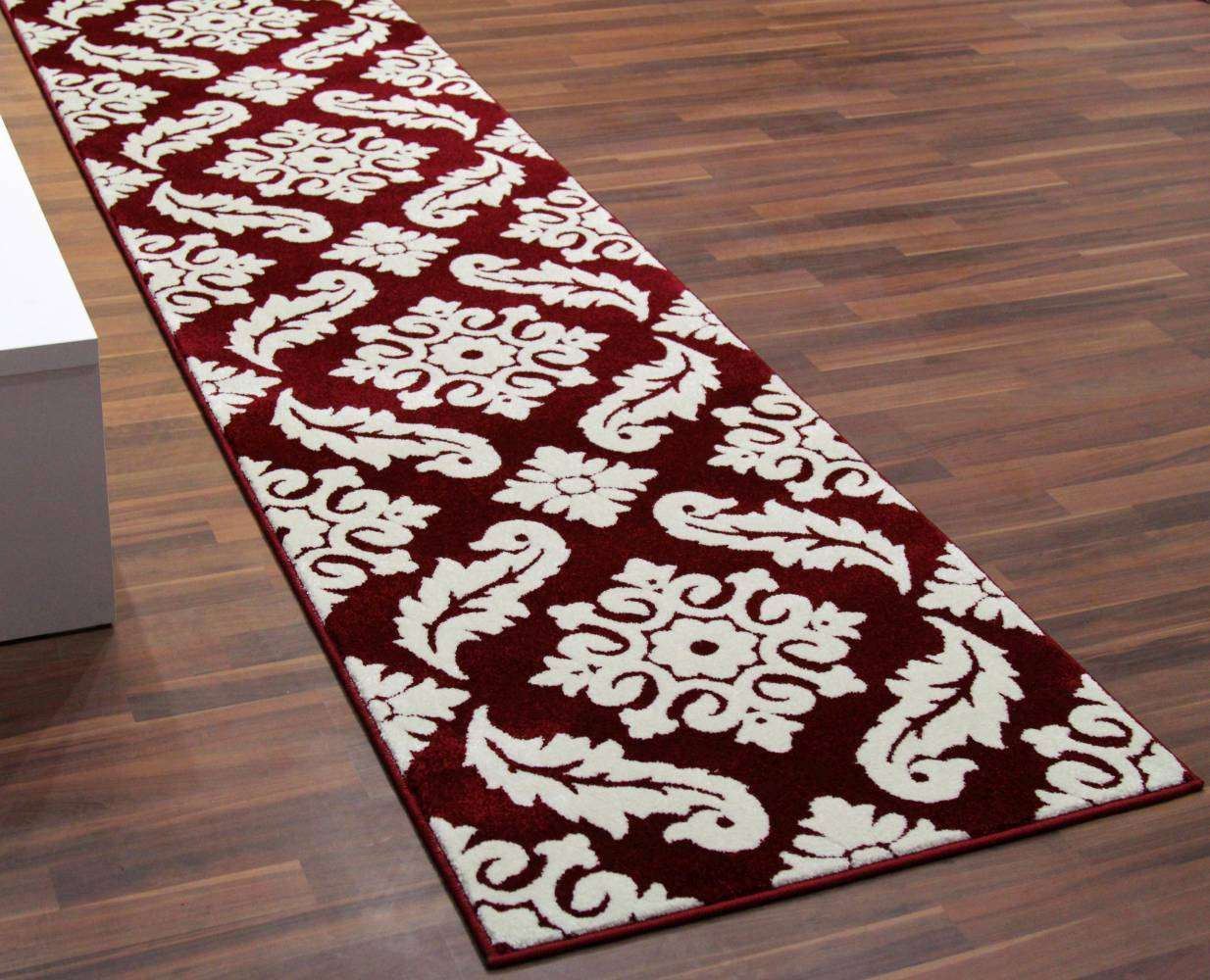 Transitional Floral Red Rug - Floral Contemporary Rug with Trellis Pattern
