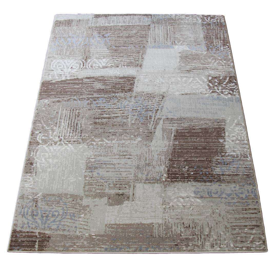 Versatile Faded Brown & Blue Rug - Vintage Persian Inspired Rug