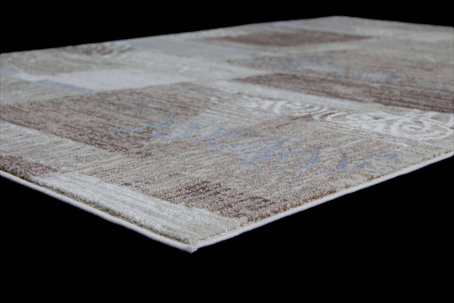 Versatile Faded Brown & Blue Rug - Vintage Persian Inspired Rug