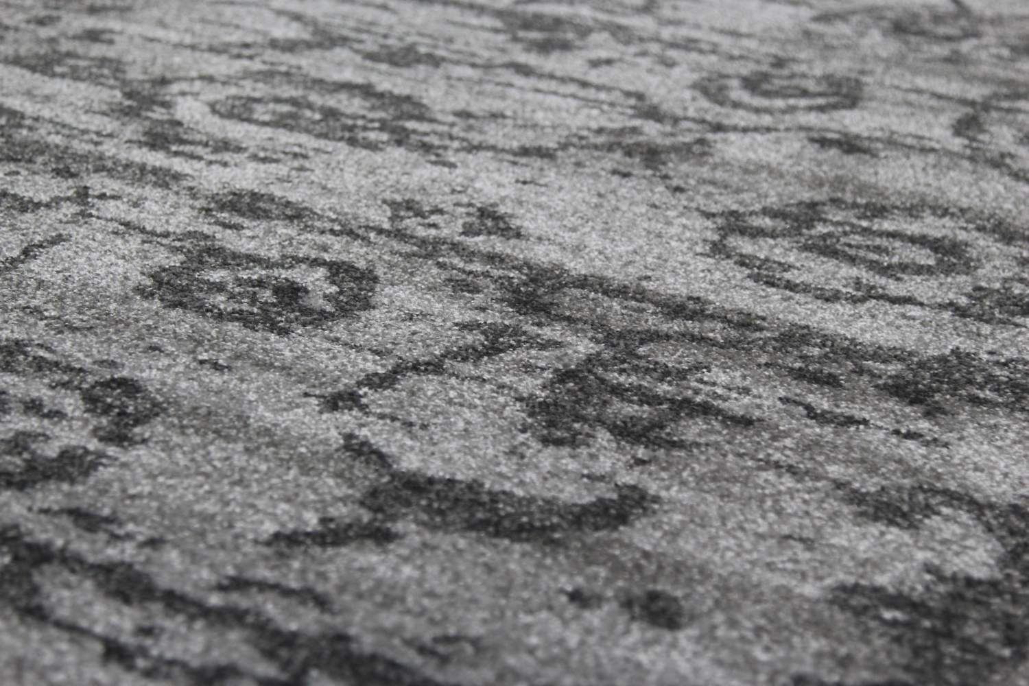 Vintage & Faded Look Gray Rug - Distressed Oriental Inspired Rug